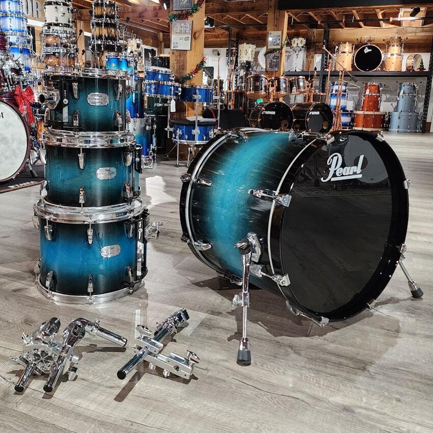 Used Pearl Session Select Birch 4pc Drum Set Blue Burst - Good | eBay
