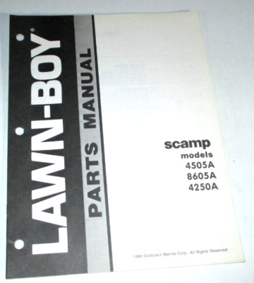 Lawn Boy Scamp 4505A 8605A 4250A Walk Behind Lawn Mower Parts Catalog ...