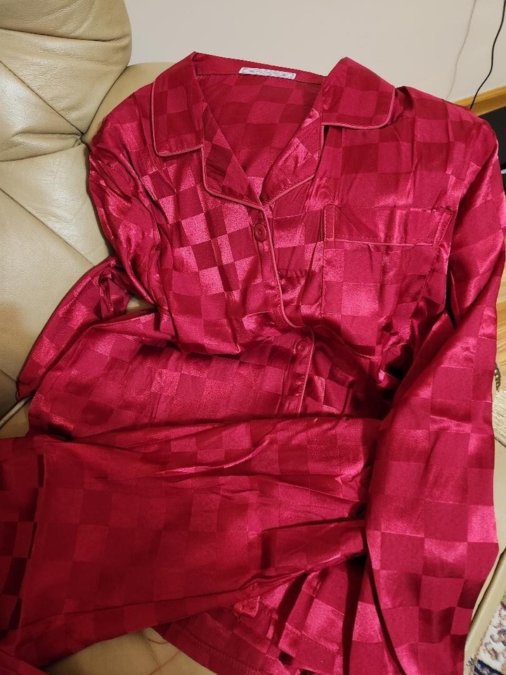 Red Silk Pajama Set | eBay