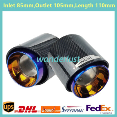 2X Carbon Fiber Exhaust Tip Blue Muffler JCW For BMW Mini Cooper F54 ...