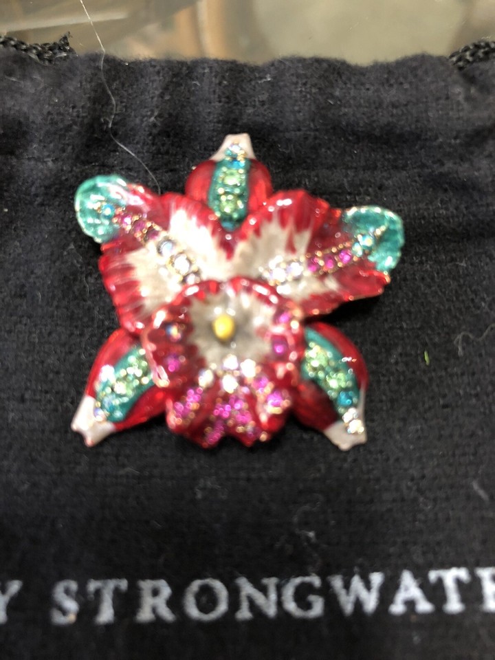 jay strongwater Orchid Pin | eBay