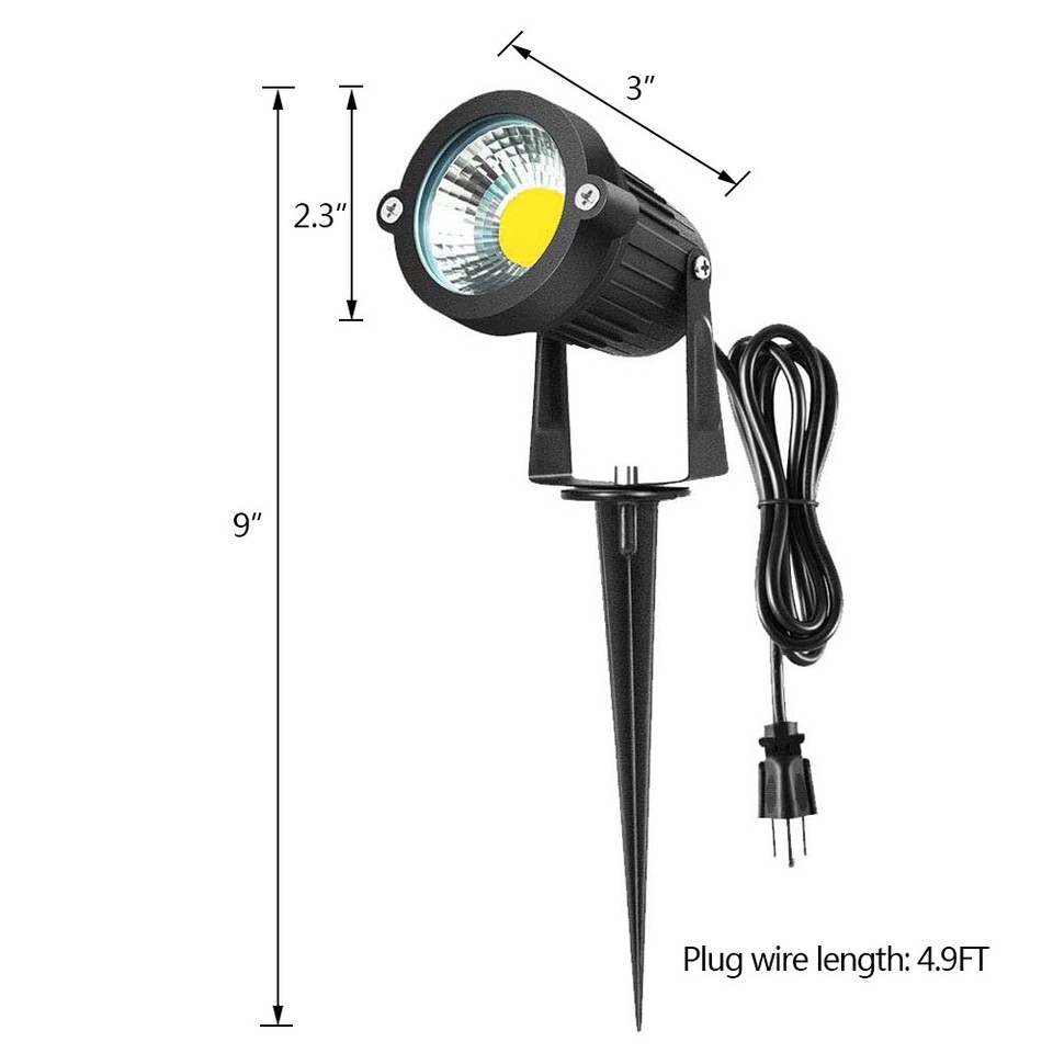5W LED Landscape Light 6000K Waterproof IP65 Garden Lawn Walkway Spot ...