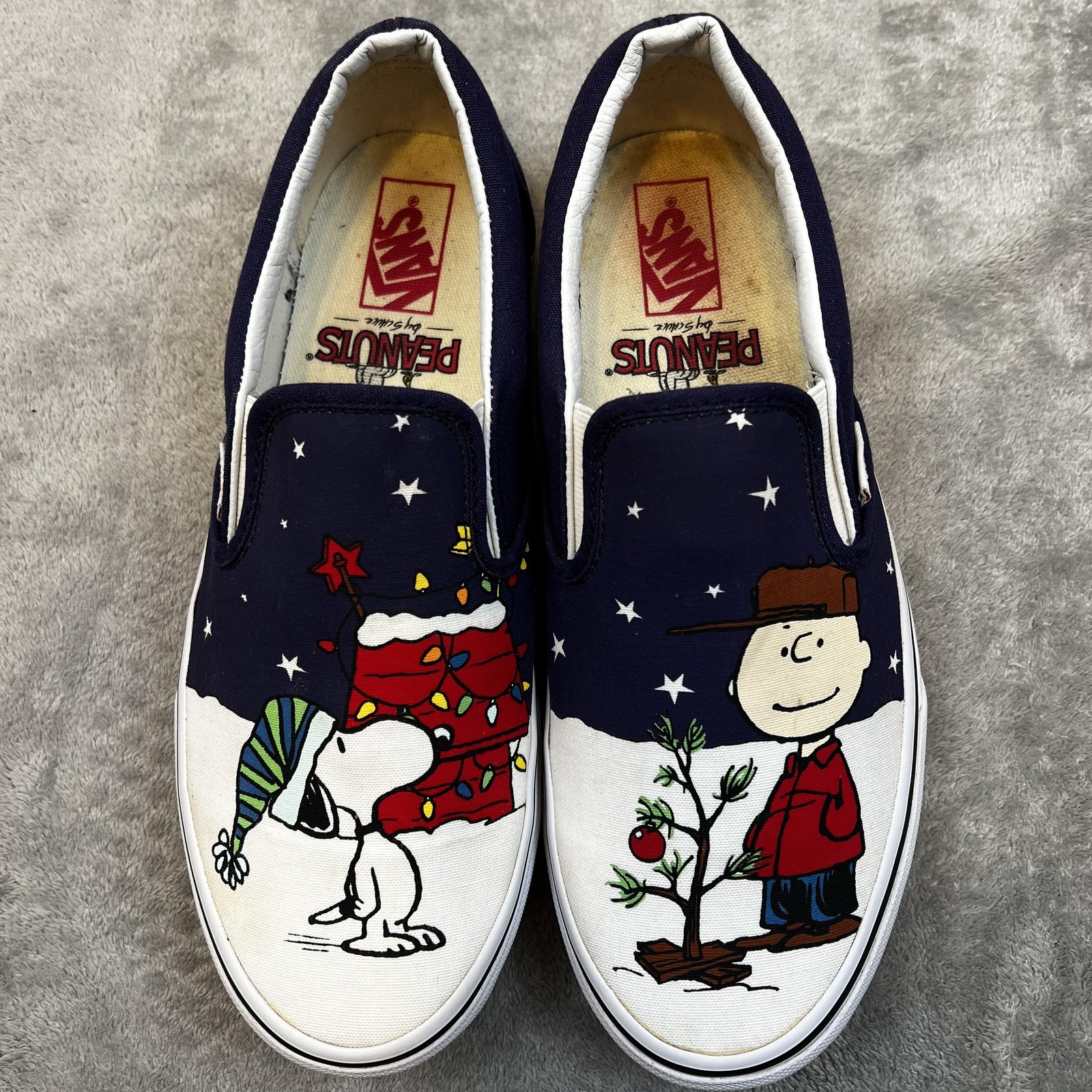 Vans Christmas Peanuts Snoopy Charlie Brown Slip-On S… - Gem