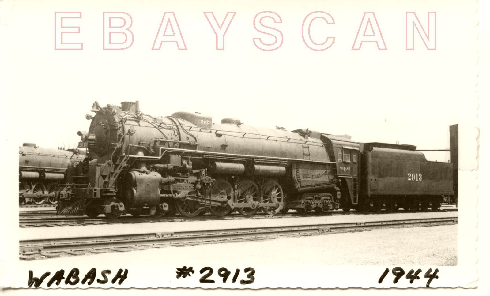 7K470 RP 1954/60s WABASH RAILROAD 4-8-4 ? ENGINE #2913 DECATUR IL | eBay
