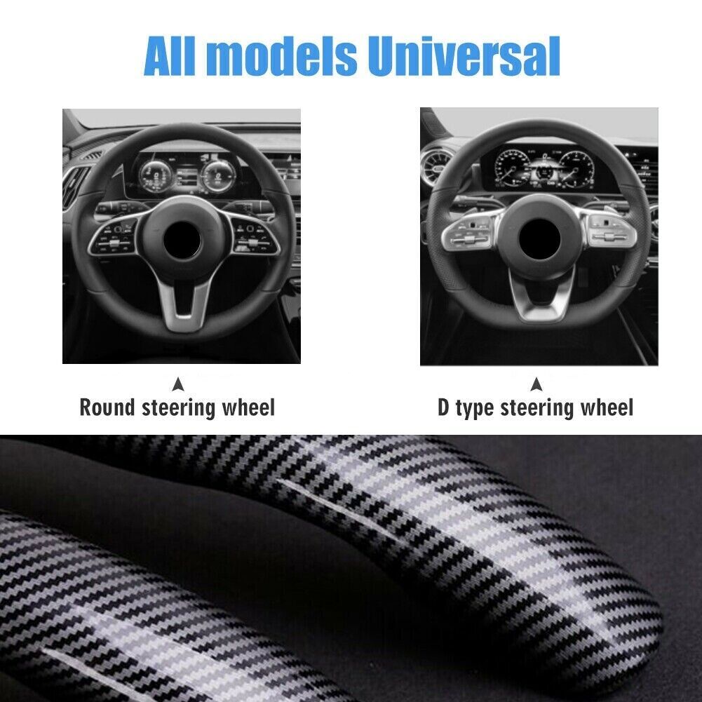 2pc For Ford DIY Car Steering Wheel Booster Cover Accessories Carbon ...