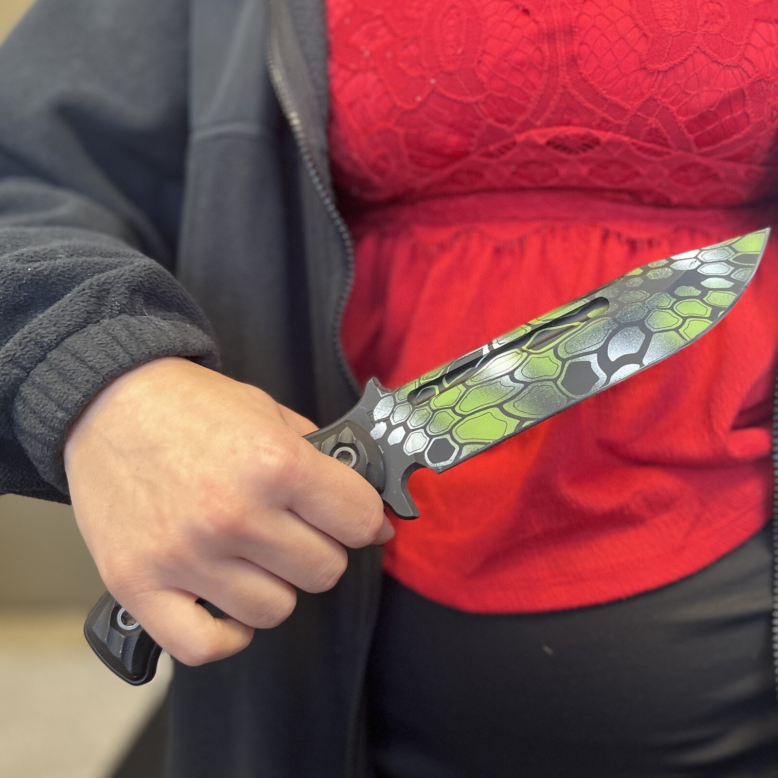 RMJ Tactical Combat Africa Knife Zombie Green Kryptek 80CRV2 Blade ...