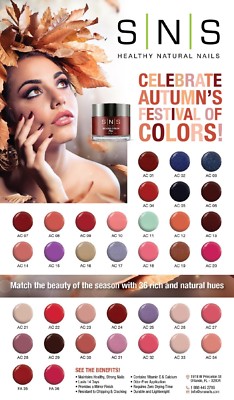 SNS Nail Color Dipping Powder NEW Collection SP 1- SP 24 AC 1 - AC 36 ...