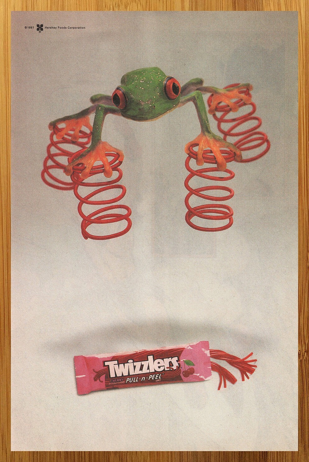 1997 Twizzlers Pull n Peel Candy Vintage Print Ad/Poster Frog 90s Kid ...