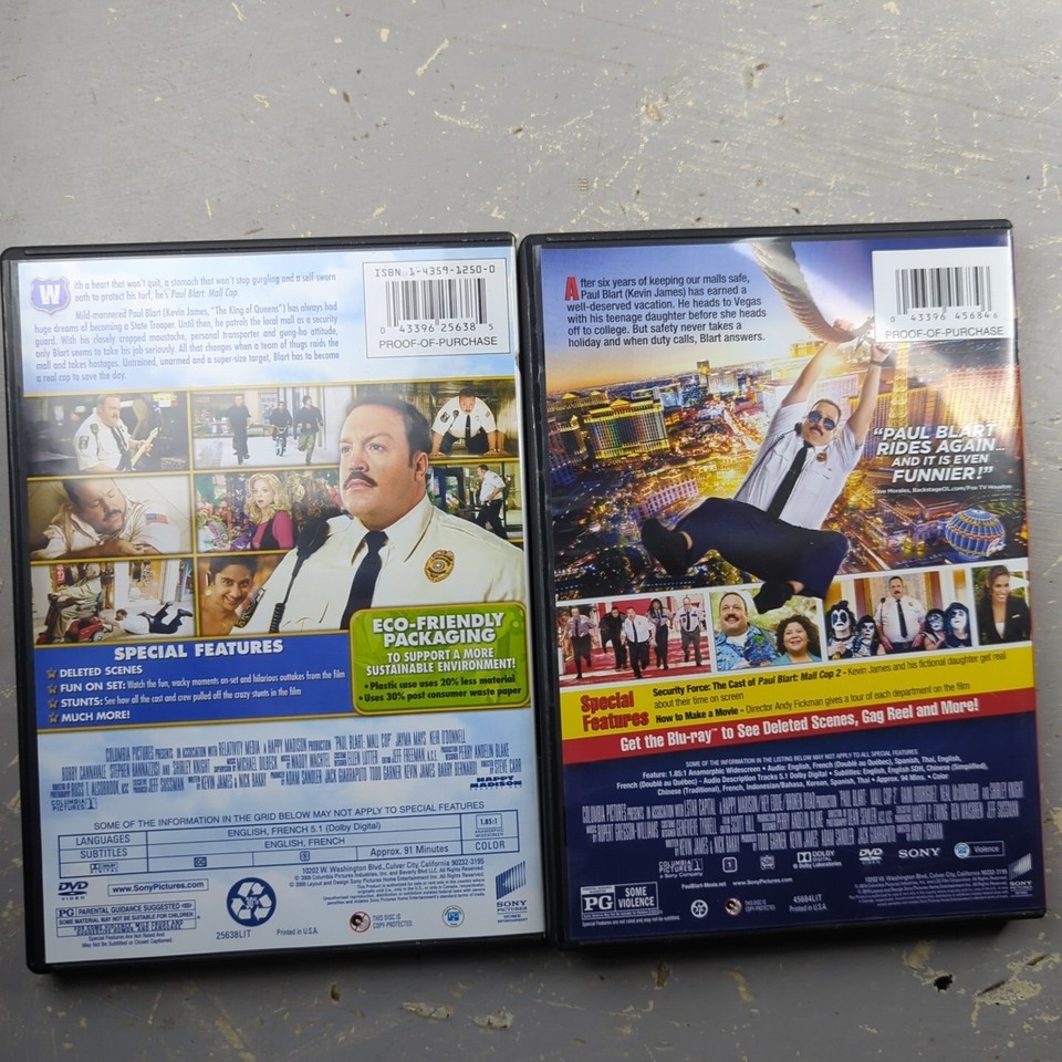 PAUL BLART: MALL COP 1 And 2 Set DVD Kevin James Don't Mess With His ...