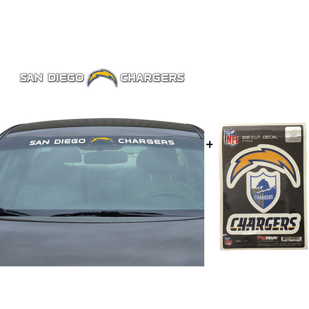NFL San Diego Chargers Car Truck Suv Windshield Decal Sticker with ...