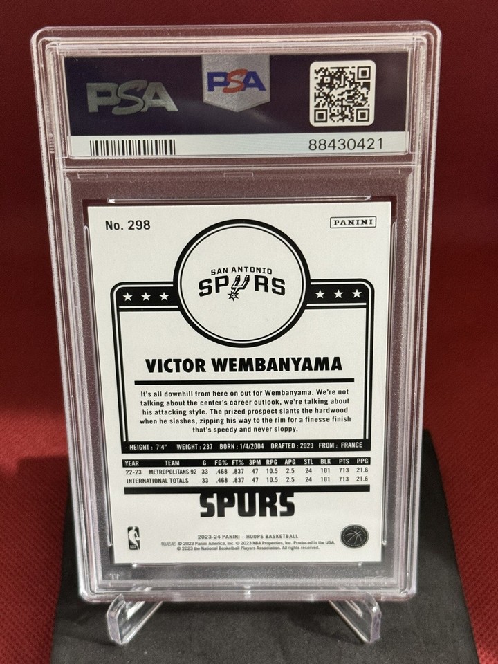 2023 Victor Wembanyama ROOKIE NBA Hoops #298 PSA 10 PERFECT/RARE WEMBY ...