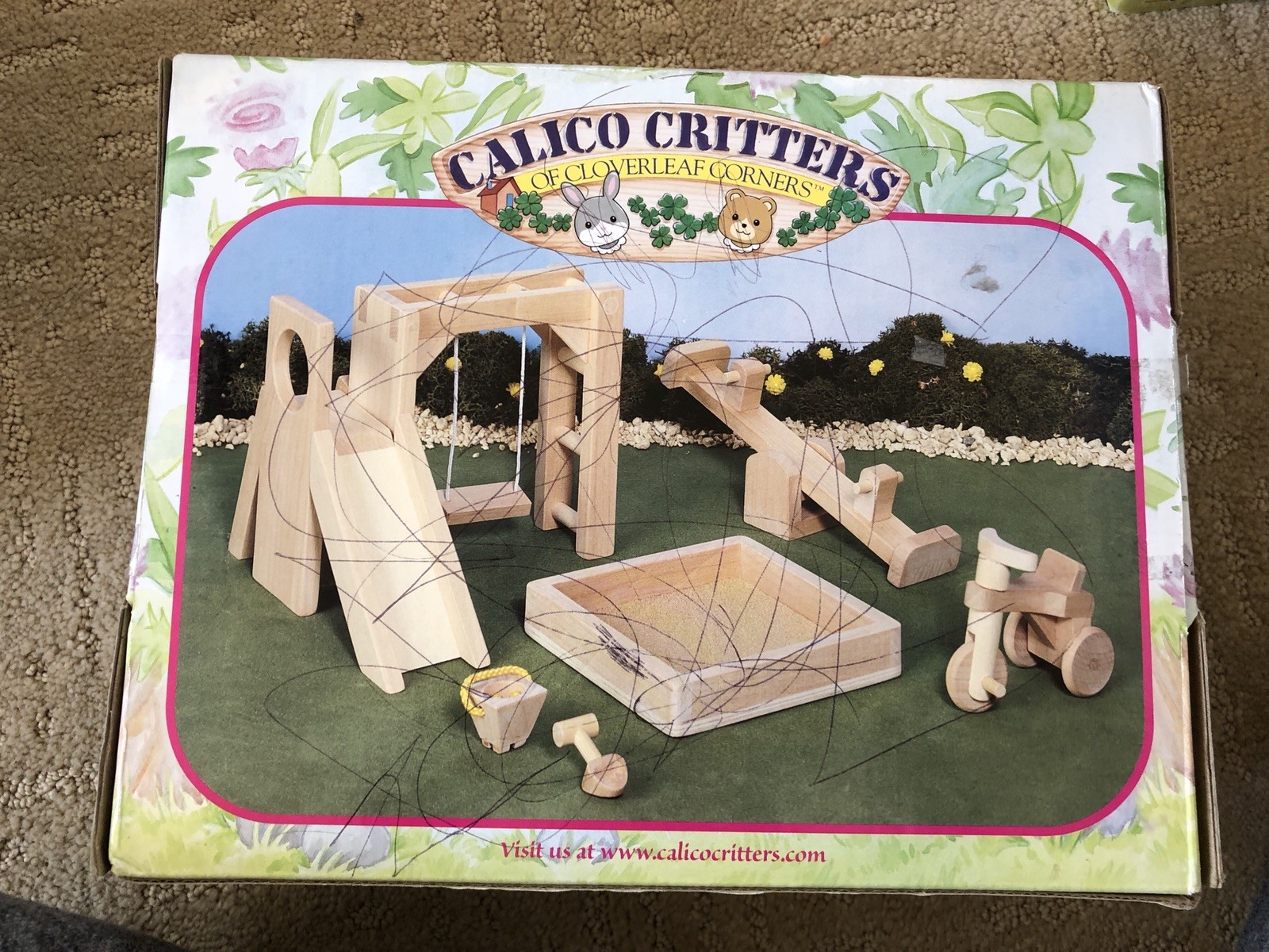 Calico Critters Backyard Swing and Playset Slide Swing Sandbox NEW | eBay