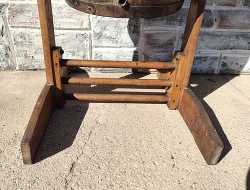 Antique Primitive Favorite Dobson Banded Oak Barrel Churn on Stand | eBay