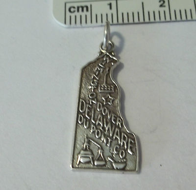 Clearance Sterling Silver 25x11mm The First State Delaware State Charm ...
