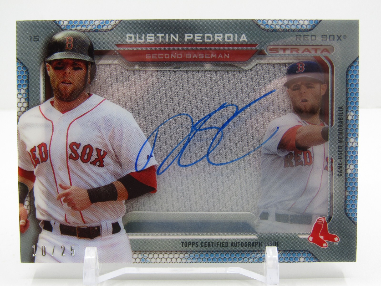 DUSTIN PEDROIA 2014 TOPPS SERIES 2 STRATA SIGNATURE AUTOGRAPH AUTO! #10 ...