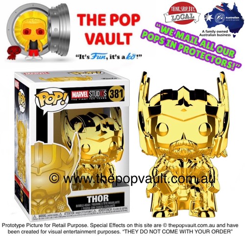 FUNKO POP VINYL MARVEL STUDIOS THE FIRST TEN YEARS #381 GOLD CHROME ...