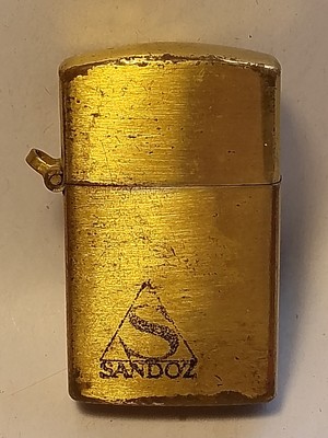SANDOZ LIGHTER - LOGO drug lab A Hofmann LSD vintage MADE IN JAPAN ...