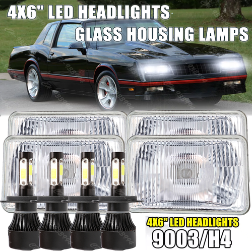 For 1980-1988 Oldsmobile Cutlass Ciera H4 4pcs 4x6" Led Headlights Hi ...