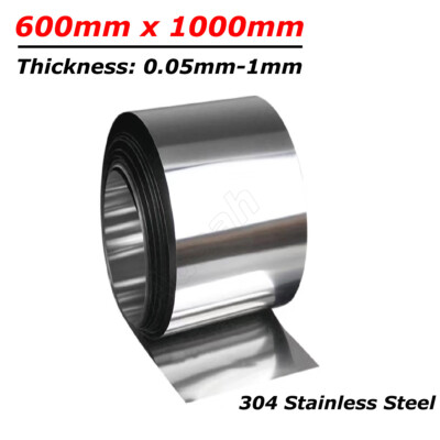 304 Stainless Steel Sheet Roll 600x1000mm Metal Foil Thin Plate 0.05mm-1mm Thick | eBay UK