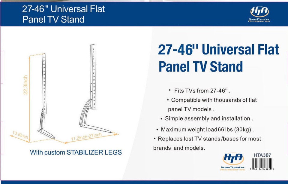 Universal Table Top TV Stand Legs for Sharp Aquos LC-30HV4U, Height ...