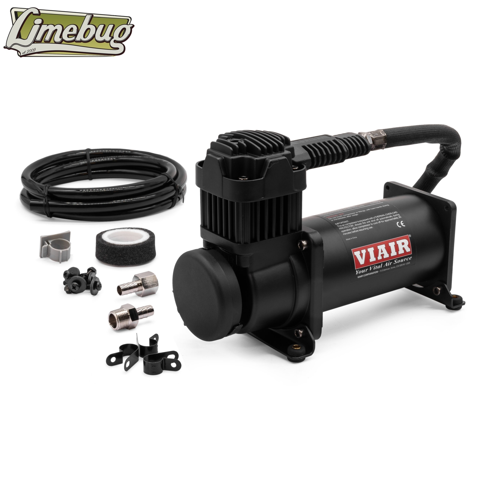 Viair 380C Stealth Black 12 Volt Air Compressor Kit (200PSI) Air Ride ...