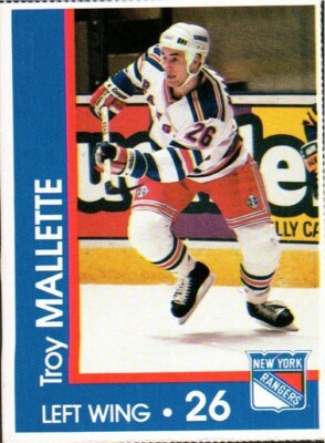 Troy Mallette 1989-90 New York Rangers Marine Midland Bank | eBay