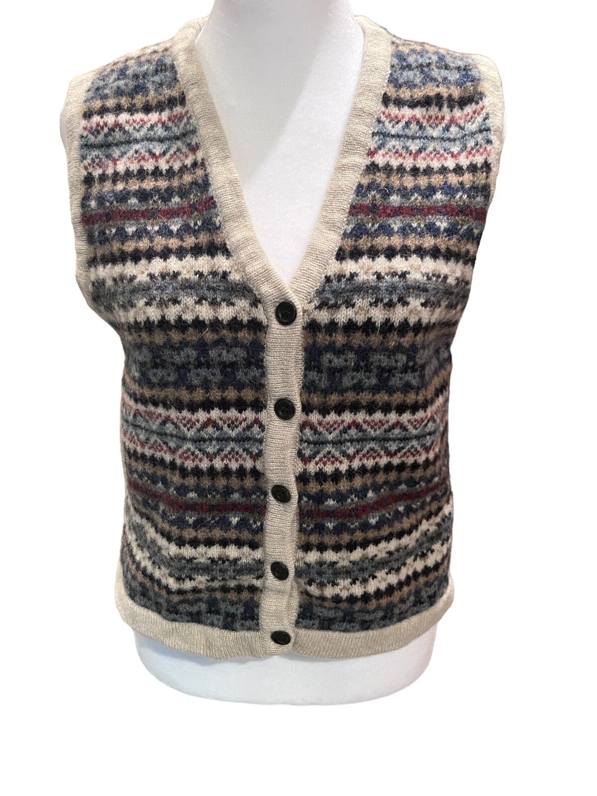 Crystal-Kobe Shetland Wool Vintage Sweater Vest Size Medium | eBay