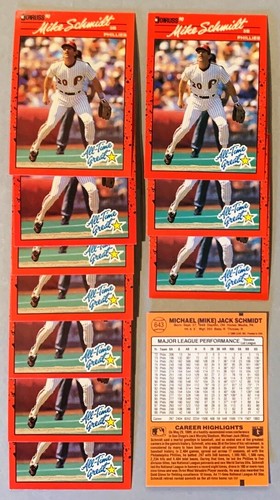 50) MIKE SCHMIDT Phillies 1990 Donruss *ALL TIME GREAT* Baseball Card ...