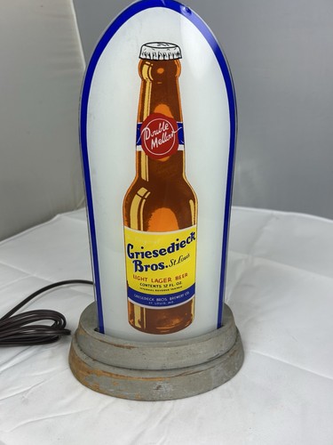 Rare 1930s 40s Griesedieck Curved Glass Lighted Bullet Light Up Sign ...