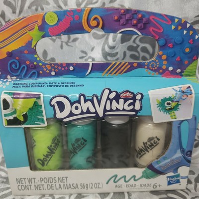 Play-Doh E0476AS0 DohVinci 4-Pack Drawing Compound Black White Green | eBay