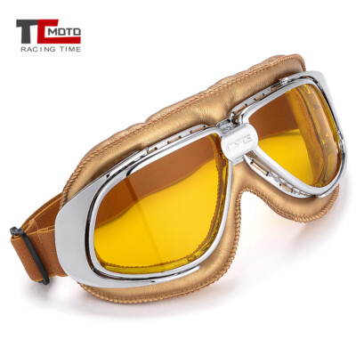 Vintage Motorcycle Retro Goggles Leather Off Road Goggles Helmet ...