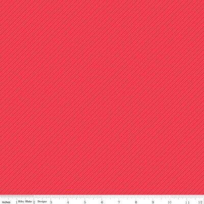 Fat Quarter Riley Blake "Cheerfully Red" Stripe Strawberry Red Quilting ...