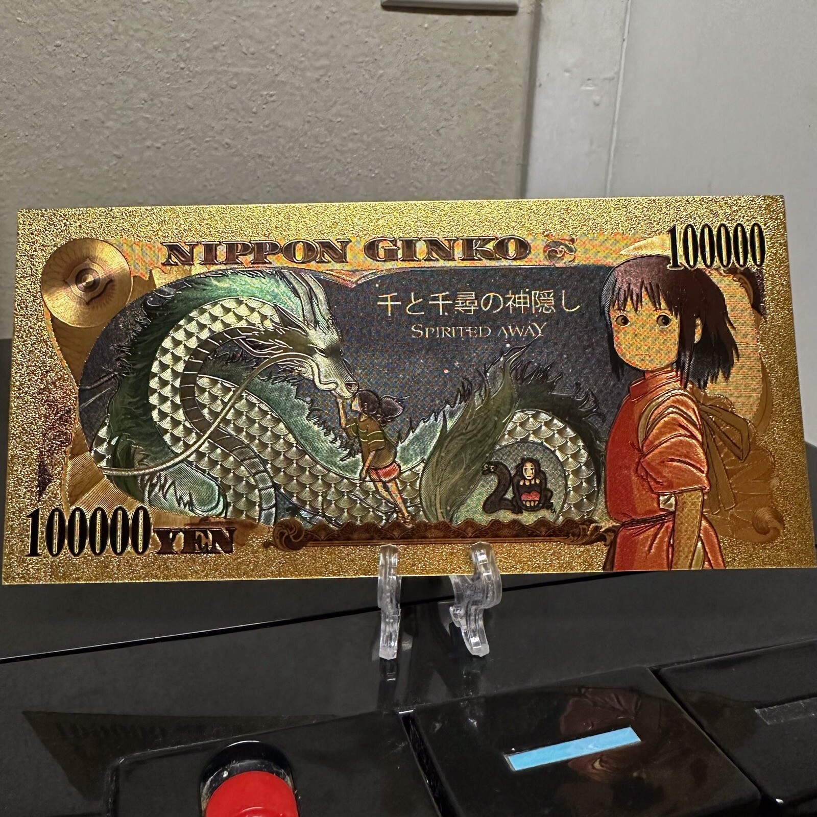 24k Gold Foil Plated No Face Spirited Away Banknote Anime Collectible ...