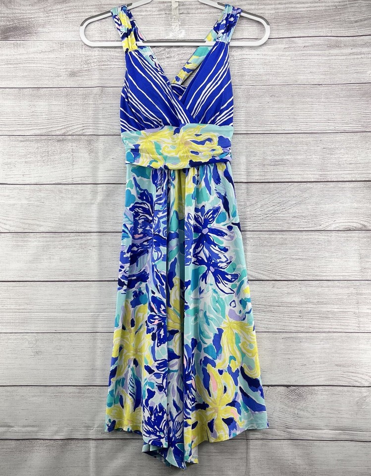Lilly Pulitzer Blue Hadley Indigo Ylang Love Floral Mini Summer Dress ...