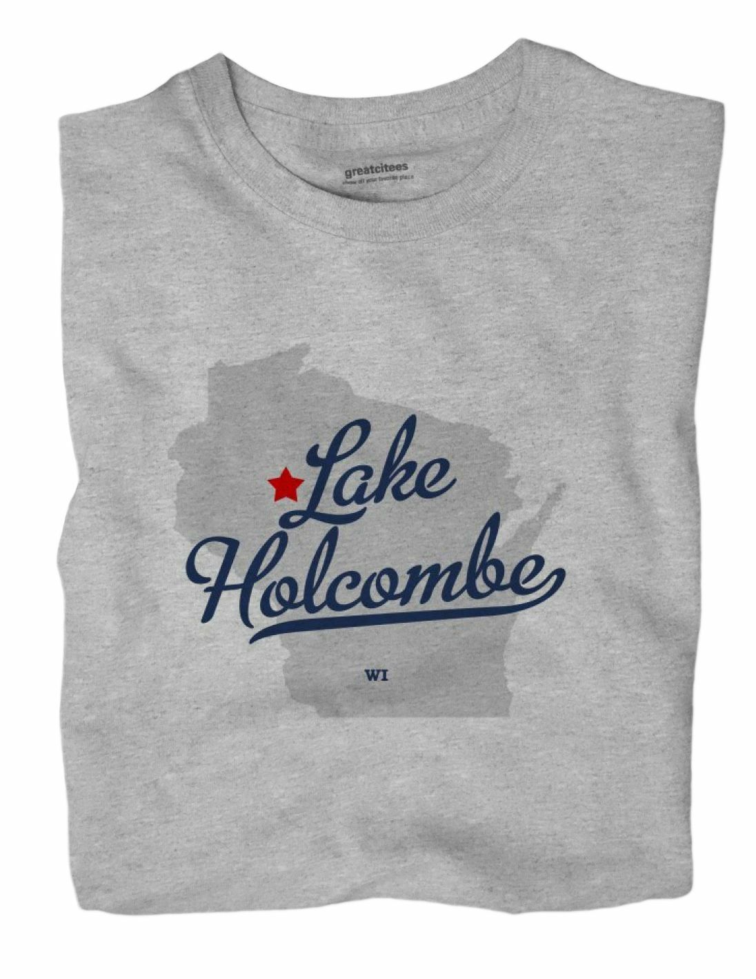 Lake Holcombe Wisconsin WI Wis Wisc T-Shirt MAP | eBay