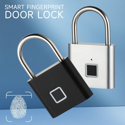 Smart Fingerprint Door Lock USB LED Keyless Padlock Security School Gym ...