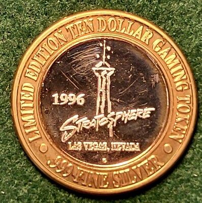 $10 Silver Strike Casino Gaming Token - Stratosphere -Opening ...