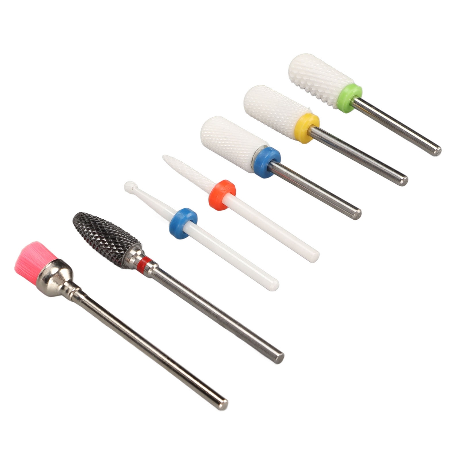 7x Ceramic Nail Drill Bit Set Home Salon Cuticle Remover Bits With 7 ...