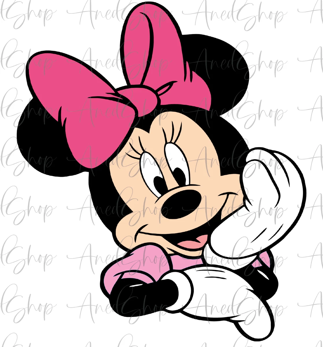 Minnie Mouse Face Outline Pink