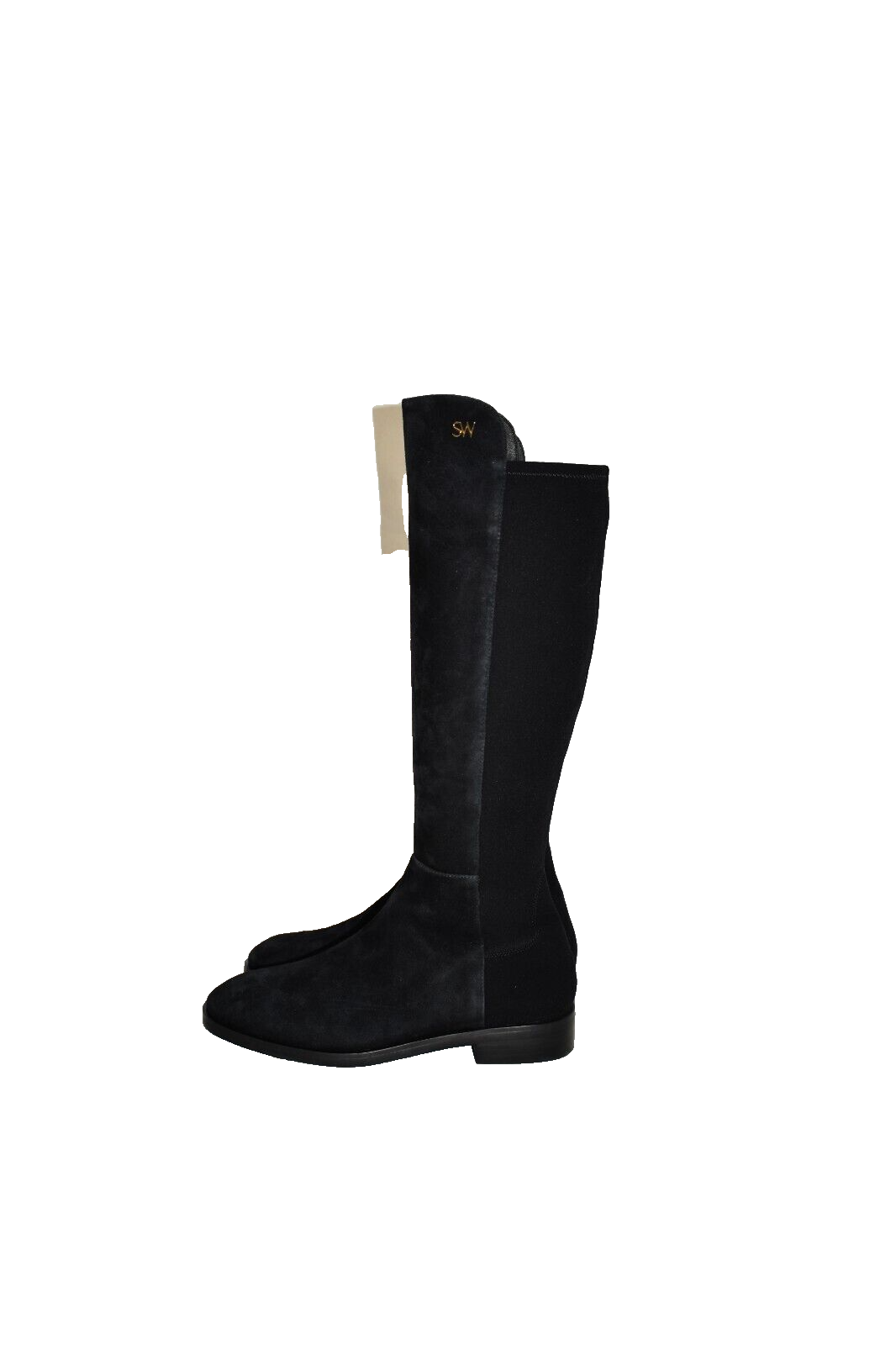 $750 STUART WEITZMAN Keelan KNEE Boot SUEDE SW LOGO BLACK 9 (PB7) | eBay