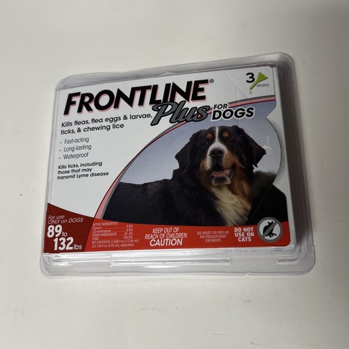 Frontline Plus for Extra Large Dogs 89-132 Lbs Ticks Fleas Lice 3 Doses ...