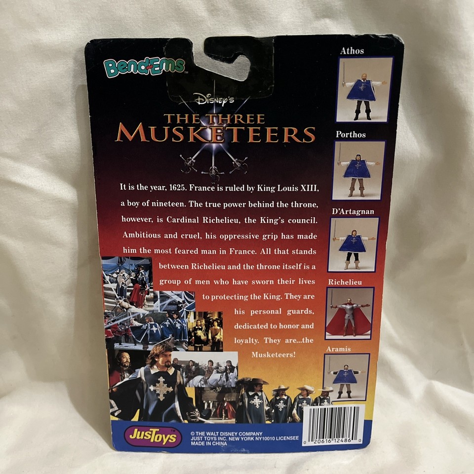 Vintage 1993 Disney The Three Musketeers Bend Ems Toy Aramis Charlie ...