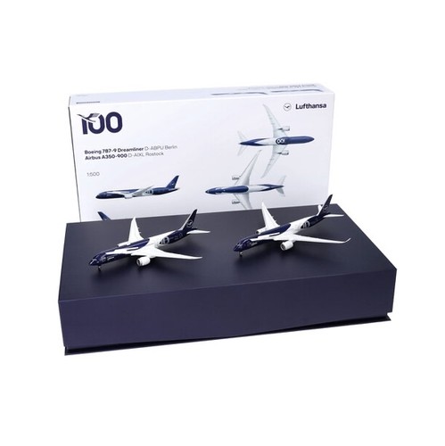 LH Lufthansa 100 Jahre Herpa Set / D-ABPU + D-AIXL 1:500 / NEU OVP ...