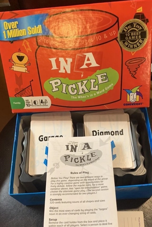 In A Pickle Game 2004 Gamewright The What's in a Word Family Game Card ...
