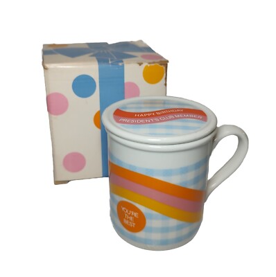 Vintage Avon Happy Birthday Mug With Lid President's Club Member Gift ...