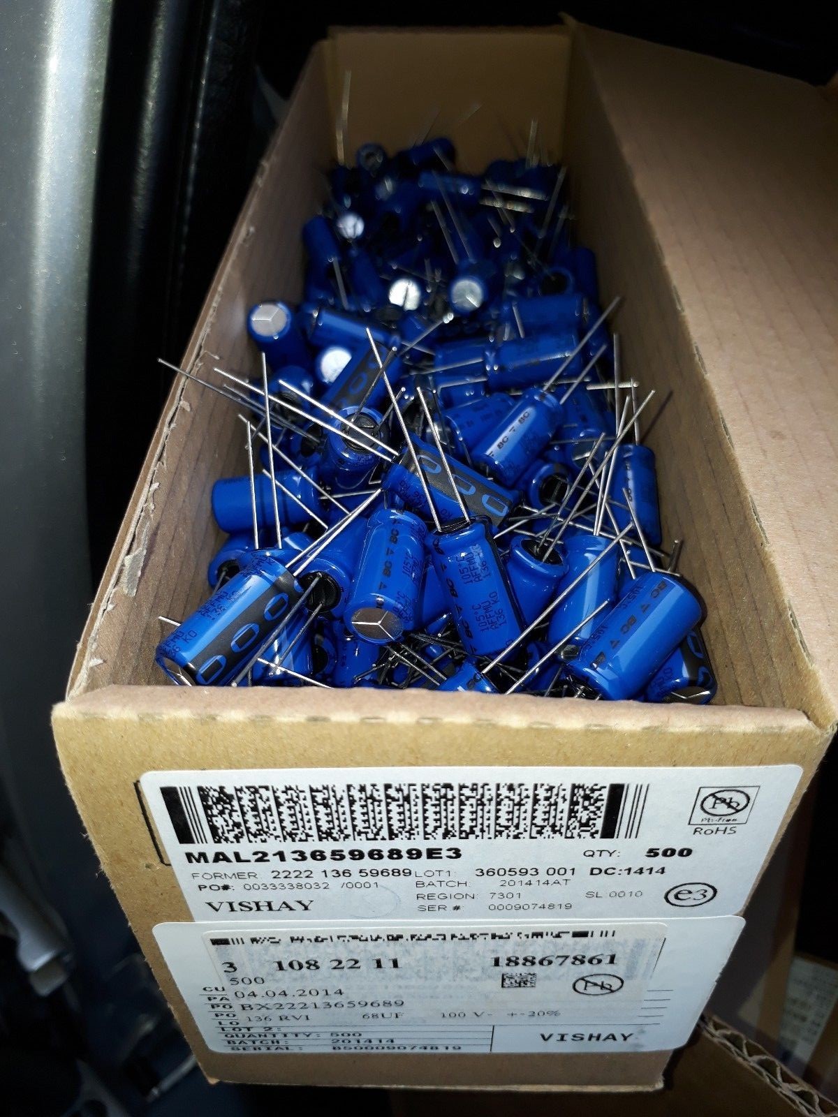 50pcs NEW BC PHILIPS 136 68uF 100v 105C VERY LOWESR L.L HI END CAPS FOR ...