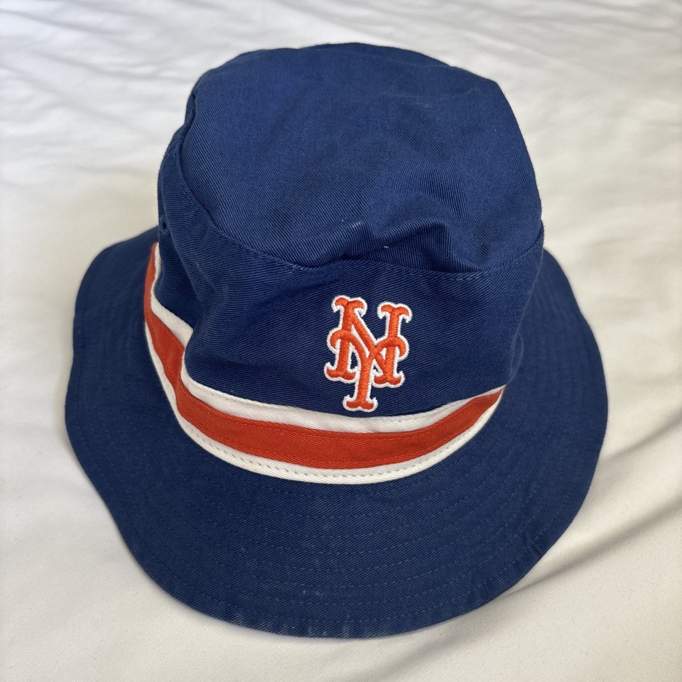 New York Mets Blue & Orange Bucket Hat MLB Genuine 47 brand size L-XL ...