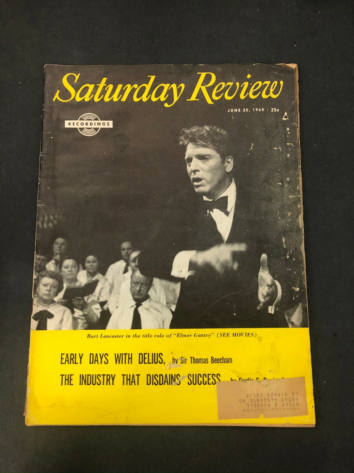Saturday Review 1960 Burt Lancaster George Reavey Thomas Beecham | eBay