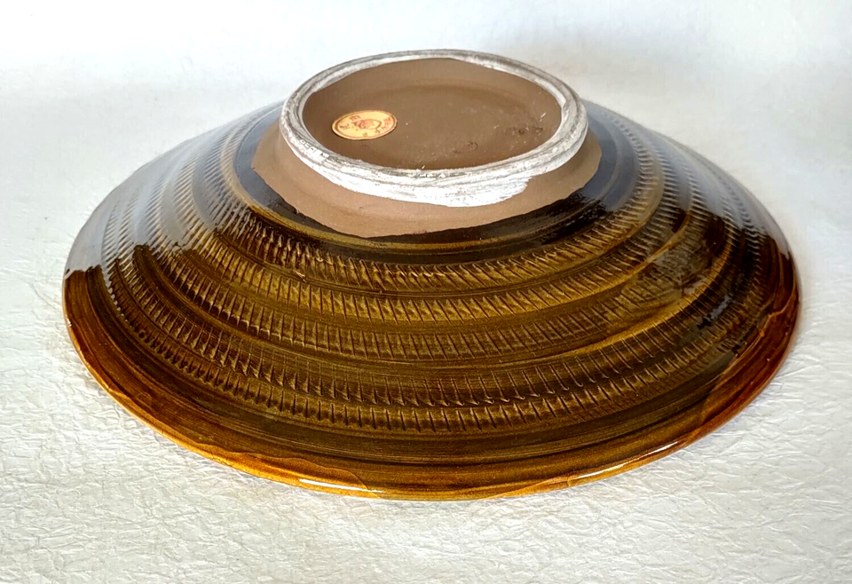 Japanese Vtg Plate Onta Ware Slipware Green Bernard Leach Pottery 26 ...