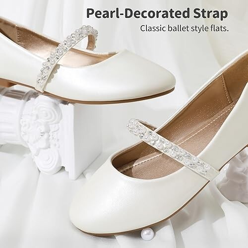 DREAM PAIRS Serena-100 Girls Party White Mary Jane Ballerina Shoes Size ...